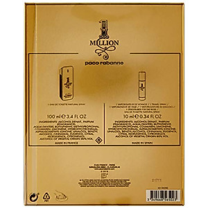 Paco Rabanne 1 Million Eau de Toilettes Spray Gift Set for Men, Mini
