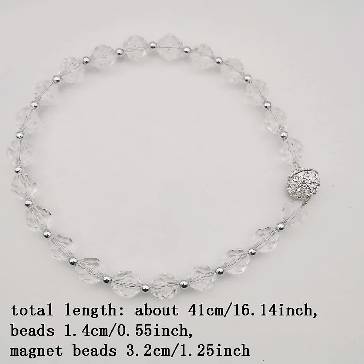 Magnetic Curtain Tiebacks Decorative Curtain Holdbacks, glrovazas 2Pcs 16 Inch Long Durable Crystal Tie for Curtains Curtain Holders for Window Draperies Simplicity Elegance