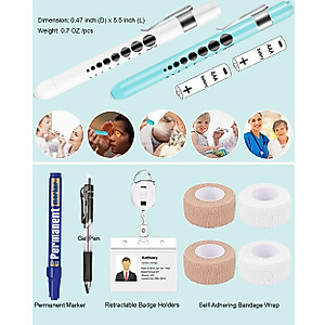 MEUUT 15 pcs Stethoscope Case Kits, Perfect Nurse Gift Include Stethoscope Case, Penlights with Batteries, Medical Scissor, Bandage Wraps, Badge Holders for Nursing Student Essentials