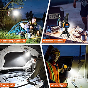 GEARTORERO 1000000LM 2024 Spotlight 30W Energy Saving, 60H Standby Battery LED Flashlight, IP68 Waterproof & 360° Adjustable Tripod for Outdoor Indoor Camping Hunting Emergency