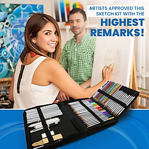 Bellofy 72 Pack Drawing Kit with 100 Sheets Drawing Pad | Art Supplies for Adults, Beginners & Kids | Art Set with All Necessary Drawing Supplies | Drawing kit for Kids 9-12 for Girls & Boys