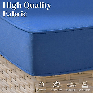 CAODOC Wicker Patio Furniture Set,8 Pieces Modern Outdoor Conversation Set Sectional Sofa with Cushion and Ottomans for Garden, Poolside, Backyard