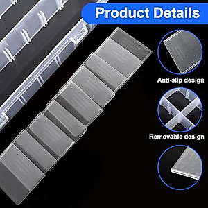 DSLSQD Bead Organizer Box, 1 Pack 12 Grids Plastic Storage Box with 18 Removable Grids Compartments, Small Plastic Jewelry Organizer Box for Beads Jewelry Earring Cosmetics Craft Tackle Pills