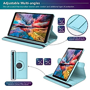 DETUOSI Rotating Case for Samsung Galaxy Tab A7 Lite 8.7" 2021 (SM-T220/ T225/ T227U), 360 Degree Swivel Multi-Angle Stand Folio Leather Book Cover + Protective Hard Back Shell + Elastic Band Closure