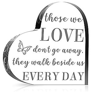 Acrylic Sympathy Gift Loss Gifts Bereavement Acrylic Heart Memorial Gift Sympathy Table Decorations Sympathy Condolence Gift for Loss of Loved One Table Centerpieces Remembrance (6 x 6 x 0.6 Inch)