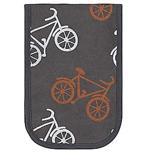 Grow by Gerber Baby Boys 4-Pack Terry Burp Cloths, Grey/Ivory/Orange, One Size