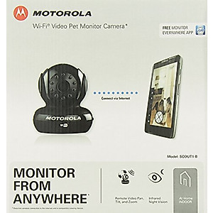 Motorola Scout1 Wi-Fi Pet Monitor for Remote Viewing with iPhone and Android Smartphones and Tablets, Black