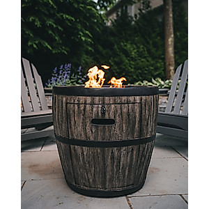Global Outdoors Wine Barrel Gas Fire Pit 27L X 27W X 24H