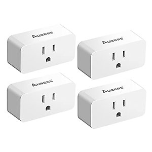 Aubess Smart Plugs with Energy Monitoring, Smart Plugs That Work with Alexa & Google Assistant, Smart Home Wi-Fi Outlet with 7 Days Programmable Timer, Powerd by VeSync APP, 10Amp, 1200W Max, White