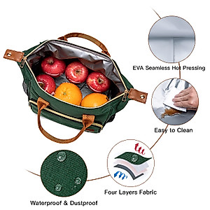 TuErCao Insulated Lunch Bag Women - Freezable Leakproof Mens Lunch Box for Work Office School - Reusable Adult Lunch Tote Bag Portable Waterproof Soft Side Cooler Bag for Travel Beach Picnic Camping