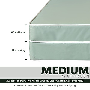 Nutan 8-Inch Firm Double sided Tight top Waterproof Vinyl Innerspring Mattress and 4-Inch Fully Assembled Wood Boxspring/Foundation Set,Queen