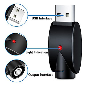 AoKai Smart USB Charger, Compatible for USB Adapter with LED Indicator, Intelligent Overcharge Protection(Pack of 2), Original Black