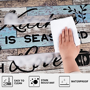 ASPMIZ Farmhouse Kitchen Rugs 2 Piece Anti Fatigue Kitchen Mats for Floor, PVC Memory Foam Kitchen Rug Waterproof, Non Slip Cushioned Comfort Mat for Standing, 18'' x 48'' + 18'' x 30'', Rustic Wooden