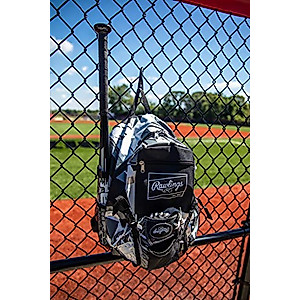 Rawlings | REMIX Baseball & Softball Equipment Bag | T-Ball / Rec / Travel | Backpack - Black