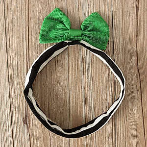 XFGLCK Toddler Baby Girls St.Patrick’s Day Striped Dress Outfits Shamrock Princess Party Dress Playwear Tutu Skirt + Headband (Green, 2T / 3T)