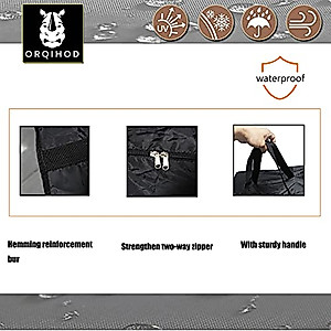 Orqihod Large Patio Furniture Seat Cushions Storage Bag 420D Heavy Duty Waterproof Outdoor Cushion Cover Carrying Bag Square with Zipper, 32 x32 x24IN, Black