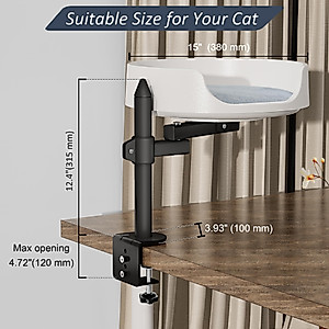 NestChroix Cat Bed for Desk Elevated Cat House Over Desk Keeps Kitten Cat Close and Workspace Clear Cat Box with Pet Cushions (45° Rotating Rod)