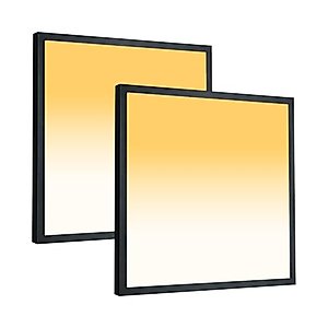 Mcacggo 2x2 FT LED Flush Mount Panel Light 5000K 4000K 3000K Selectable & Dimmable, Black Square Surface Mount led Ceiling Light, 40W, 4400LM, 100-277V, ETL Listed, 2 Pack