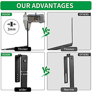 VOXOR Window Box Brackets, Adjustable Planter Box Brackets, Heavy Duty Iron Flower Box Brackets for Railings, with Enhanced Bottom Support - Perfect for Balconies, Fences, and Gardens (4 Pack)