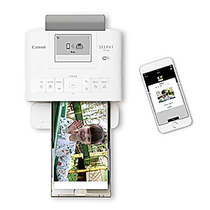 Canon SELPHY CP1300 Wireless Compact Photo Printer (White) RP-108 Color Ink Paper Set (108 Sheets of 4 x 6 Paper) + NeeGo Printer Cable + NeeGo Print Protector (100 Pack)