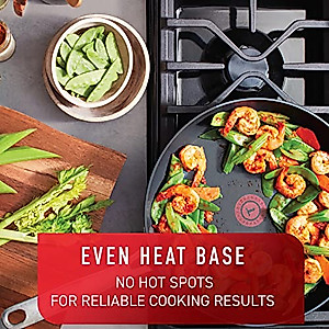 T-fal Platinum Hard Anodized Nonstick Fry Pan 12 Inch Oven Broiler Safe 500F, Lid Safe 350F Cookware, Pots and Pans, Dishwasher Safe Black