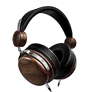 ALABS Over-Ear Wired Closed Back Headphones, Natural Wooden Closed-Back Headset with self Adjustable Headband, Audiophile Headphone with 50mm Drivers and 32Ω impedance for PC Tablets Smartphone