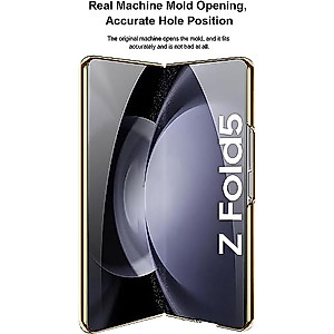 TECHY Galaxy Z Fold 5 Case - Ultra-Thin Electroplated Frame with Stylish and Elegant Patterned Glass, Designed for Samsung Galaxy Z Fold 5 Protection, Purple Pink