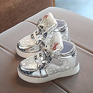 Boy Shoes Size 6 Toddler Baby Fashion Star Luminous Child Casual Colorful Light Shoes (Sliver, 30)