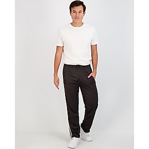 Real Essentials Men's Mesh Athletic Active Gym Workout Open Bottom Sweatpants Pockets Sports Training Soccer Track Running Casual Lounge Comfy Jogging Quick Dry Drawstring Pants- Set 5, M,Pack of 3