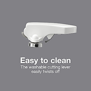 Proctor Silex Power Electric Automatic Can Opener for Kitchen with Knife Sharpener, Twist-off Easy-Clean Lever, Cord Storage, White (75224PS)