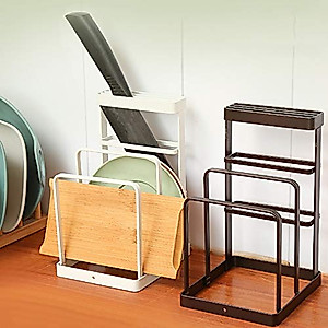 XJJZS Metal Knife Block Cutting Board Holder Tools Organizer Kitchen Storage Rack Dish Pan Pot Cover Lid Rack Stand (Color : B)