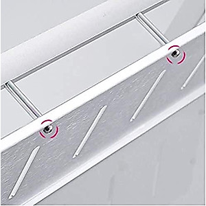 SilteD Shelf Space Aluminum Bath and Kitchen Towel Rack Multifunctional Shelf with Double Towel Rails Mounted on The Wall Tower Hanger/40Cm