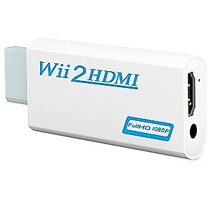 RuiPuo Wii to HDMI Converter Output Video Audio Adapter, with 3.5mm Audio Video Output Supports All Wii Display Modes, Best Compatibility and Stability for Nintendo (Wii to HDMI Adapter)