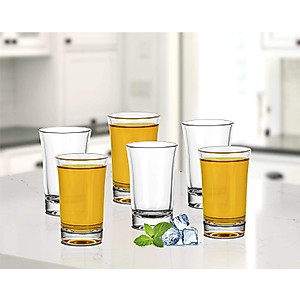 Ader Products Clear Shot Glasses - Set of 12-1.5 Ounce - Heavy Base Round Shooter Glass Set