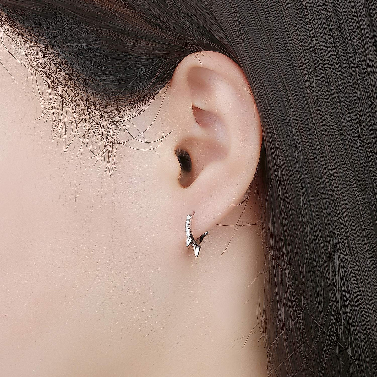 Small Huggie Hoop Earrings for Women Girls, Dainty Lightweight Huggie Earring for Everyday in 925 Sterling Silver, Hypoallergenic