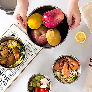 GRFELI Stainless Steel Food Containers with Lids, Set of 5 Meal Prep Container Reusable Metal Food Storage Bento Lunch Box for Kitchen Picnic, BPA Free,67oz,118oz)