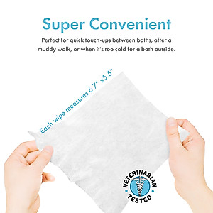 Petkin Hemp Pet Wipes for Dogs and Cats - with Hemp Oil & Soothing Vanilla Scent, 200 Count - Soothes, Calms & Conditions - Wipes for Pet's Face, Eyes and Body - for Home or Travel