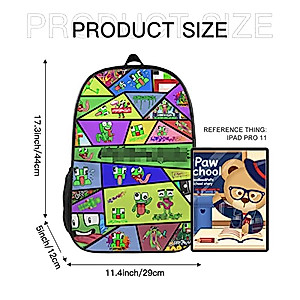 JUNXNJAO Backpack Cute Frog Pattern Laptop Unique Casual Schoolbag for Teen Boys/Girls Travel Backpack Christmas Gift