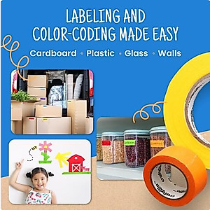 Craftzilla Colored Masking Tape – 11 Roll Multi Pack – 825 Feet x 1 Inch of Colorful Craft Tape – Vibrant Rainbow Colored Painters Tape – Great for Arts & Crafts, Labeling and Color-Coding