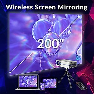 AAXA Technologies P8 Smart LED DLP Mini Projector, WiFi Bluetooth, Android 10.0, Wireless Smartphone Mirroring, USBC & HDMI Input, Built-in Apps, Support 1080p Portable Movie Projector (Renewed)