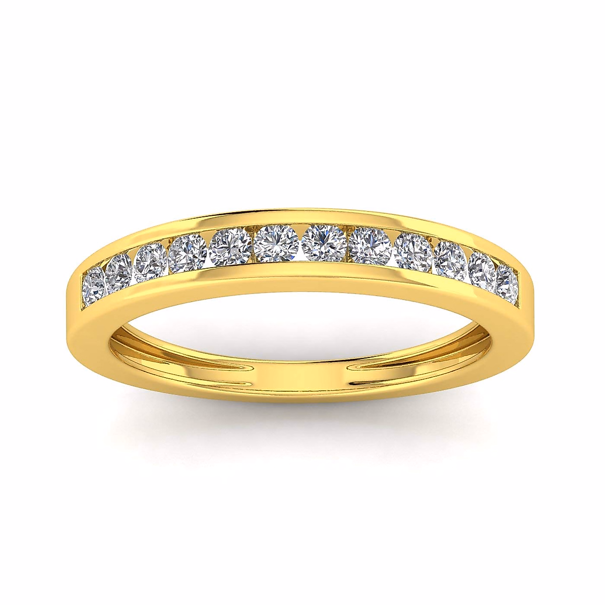 1/2ctw Diamond Channel Wedding Band in 10k Yellow Gold (H-I, I2-I3, Size 6)