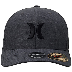 Hurley Men’s Hat – Phantom Flexfit Fitted Baseball Cap, Size Small-Medium, Black
