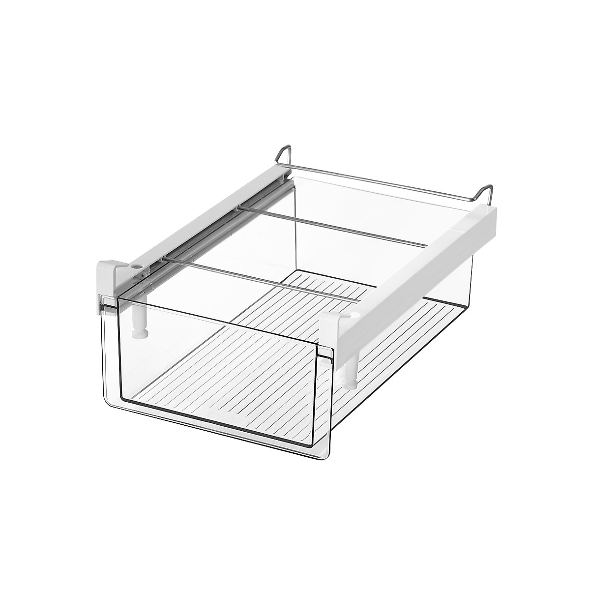 BIINONE Large Fridge Drawer Organizer 14in-20in Upgradation Refrigerator Undershelf Drawer, Extra-Deep Storage Deli Meat, Cheese, Eggs, Fruit, Vegetable