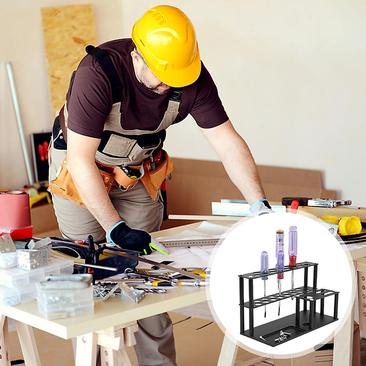 KELEAPEKER RC Screwdriver Storage Rack, Heavy Duty RC Tool Stand, Removable, 3 Layers, with Tool Organizer