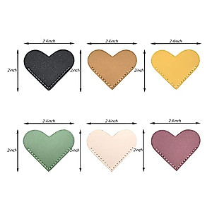 6 Pieces Heart Leather Bookmarks Cute Bookmarks Heart Page Corner Handmade Book Marks Leather Reading Accessories for Women and Book Lovers
