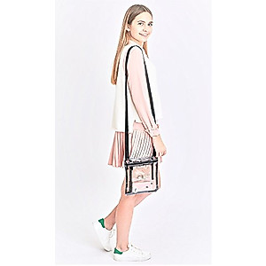 Youngever Clear Cross-Body Purse, Stadium Approved Clear Vinyl Bag, Adjustable Cross-Body Strap, Extra Inside Pocket (Pack of 2)