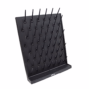 INTBUYING Bottle Drying Rack Pegboard Wall Mounted Desk Black 52 Pegs Removable PP Glassware Drying Draining Rack Education&lab Cleaning Equipment
