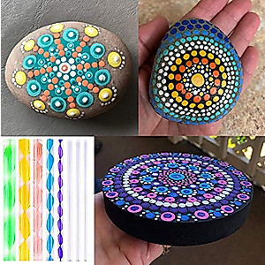 19PCS Mandala Dotting Tools Set with a Zipper Storage Bag for Painting Rocks, ABenkle Mandala Stencil Ball Stylus Paint Tray Set