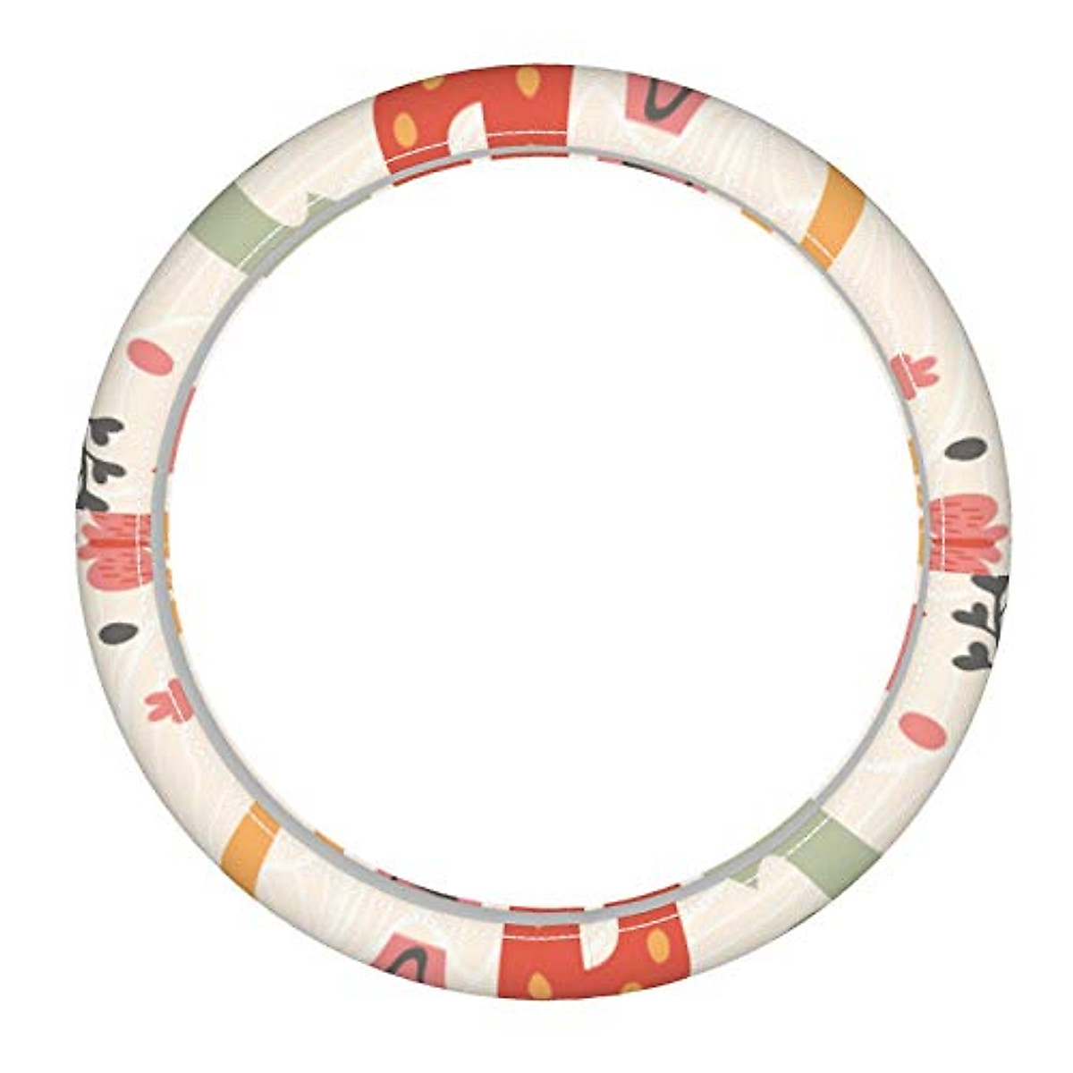 Heart Bright Name Sara Bird Poppy Nature Awesome Flower Steering wheel cover 15 inch leather female girl lady automatic non-slip wheel protector