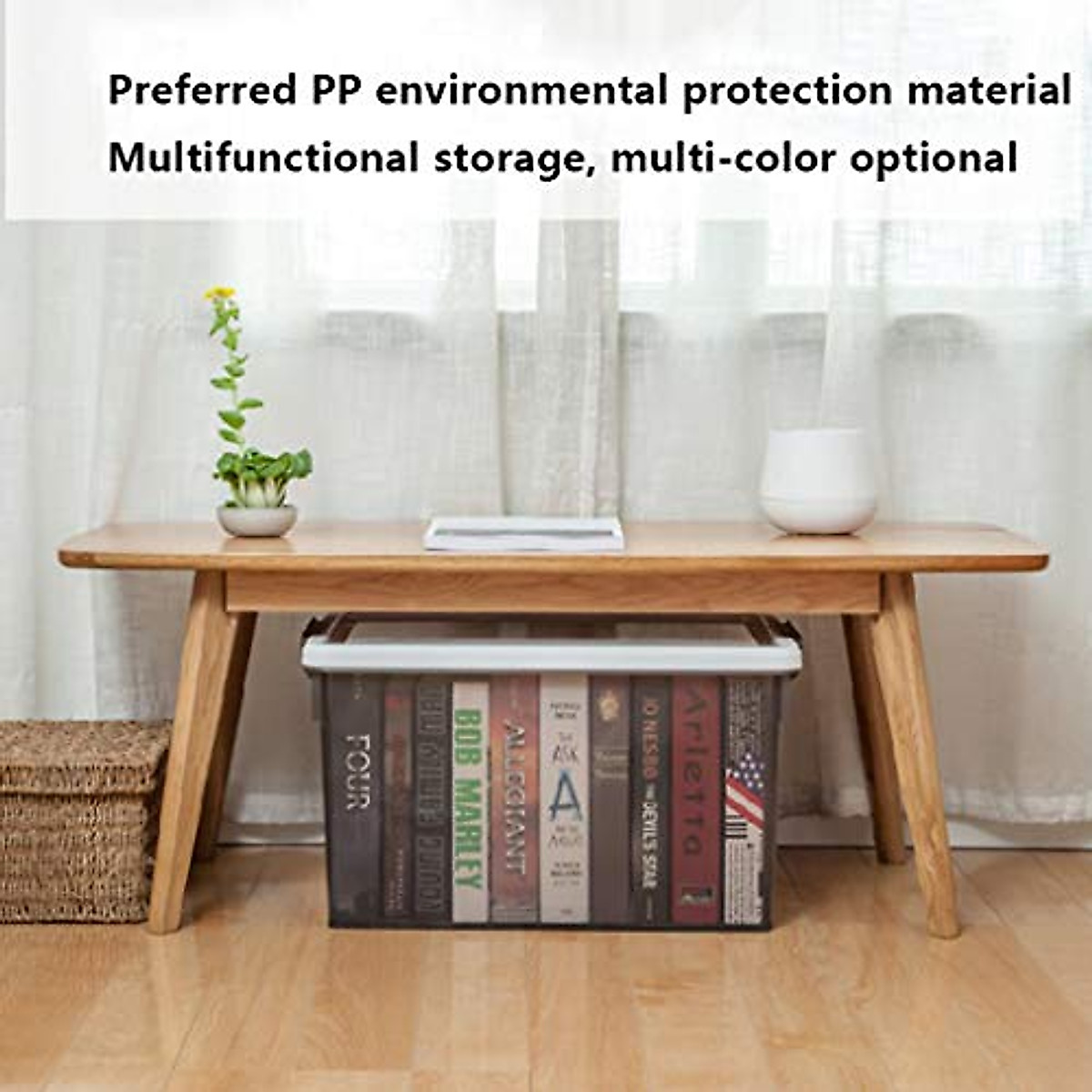 SHENRQIA Plastic Storage Box Thickened Finishing Box Dust and Moisture Proof Stackable Design Multi-Size Magazines Toy Books